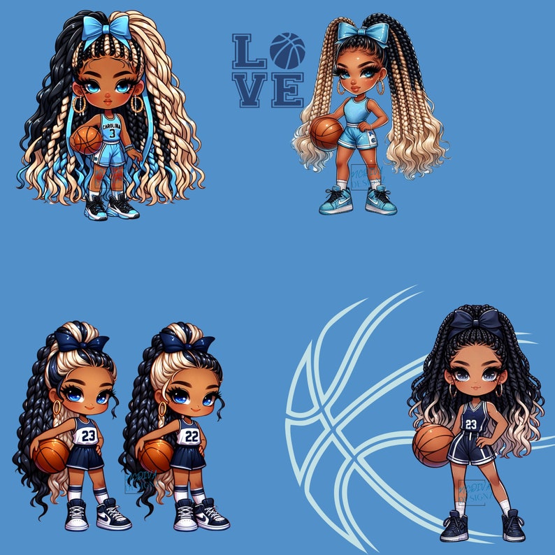 Chibi Girls Sports Clipart Chibi Sports Girls Digital Art Playful Chibi ...