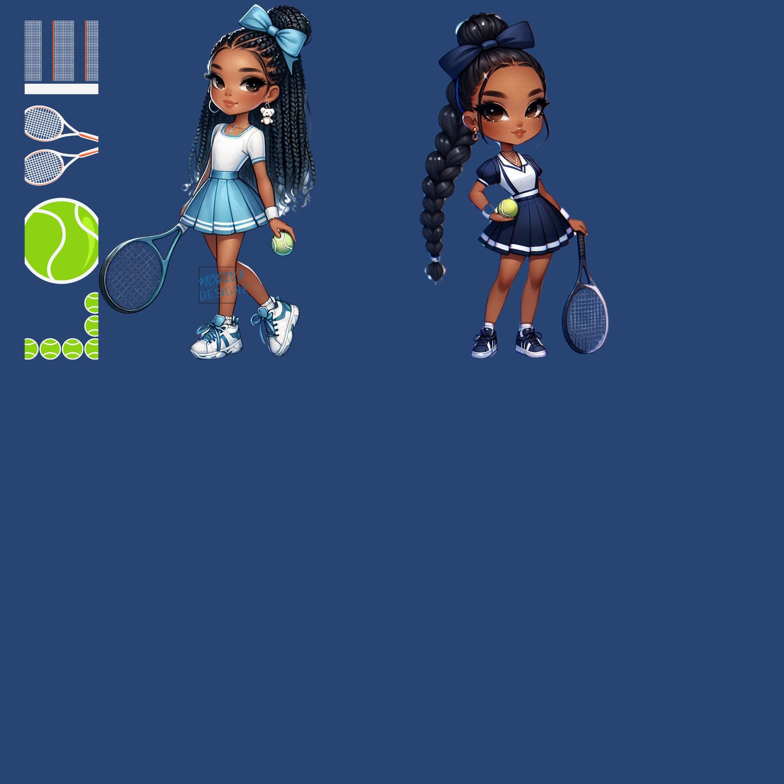 Chibi Girls Sports Clipart Chibi Sports Girls Digital Art Playful Chibi ...