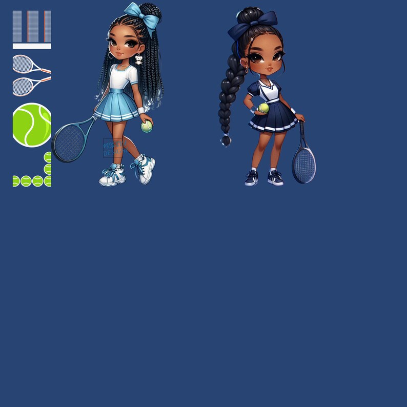 Chibi Girls Sports Clipart Chibi Sports Girls Digital Art Playful Chibi ...