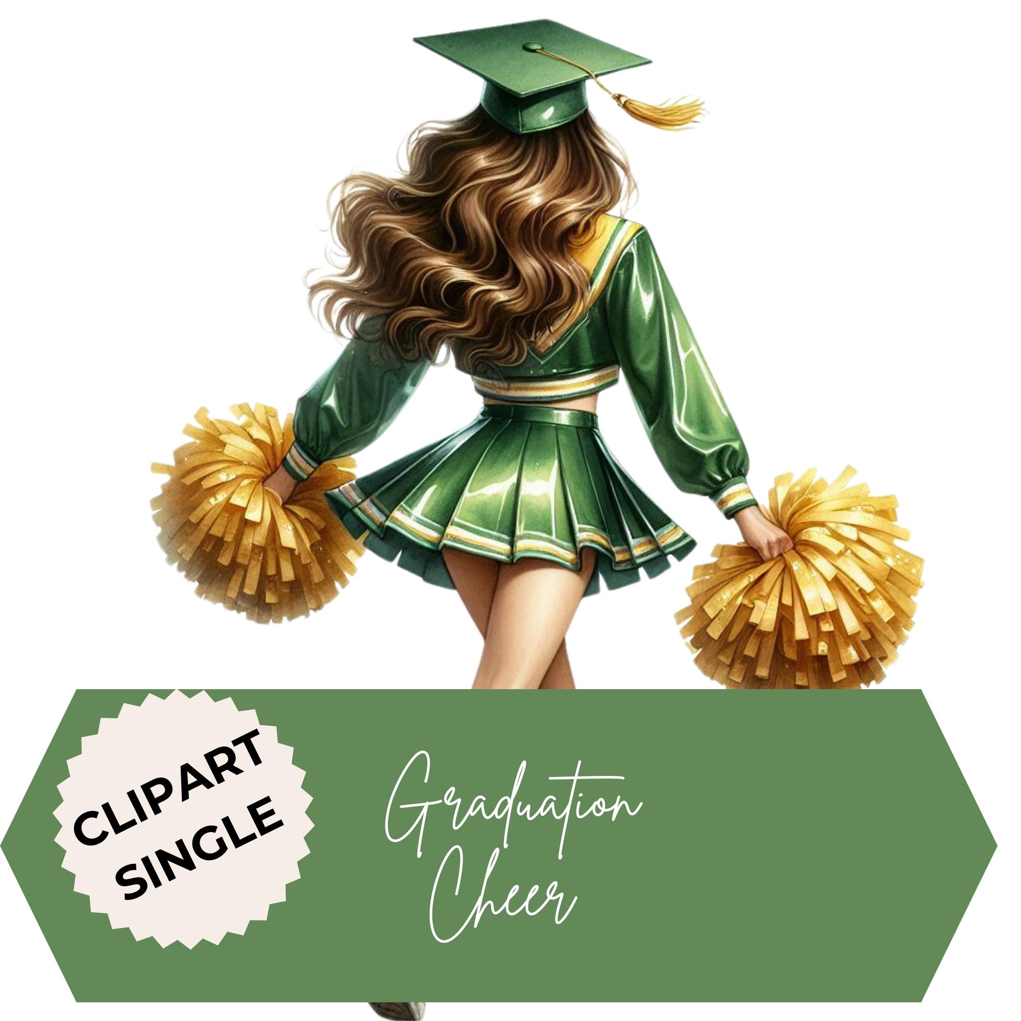 Graduation Clipart, Graduation Cap PNG, Cheerleader PNG, Girl Fashion ...