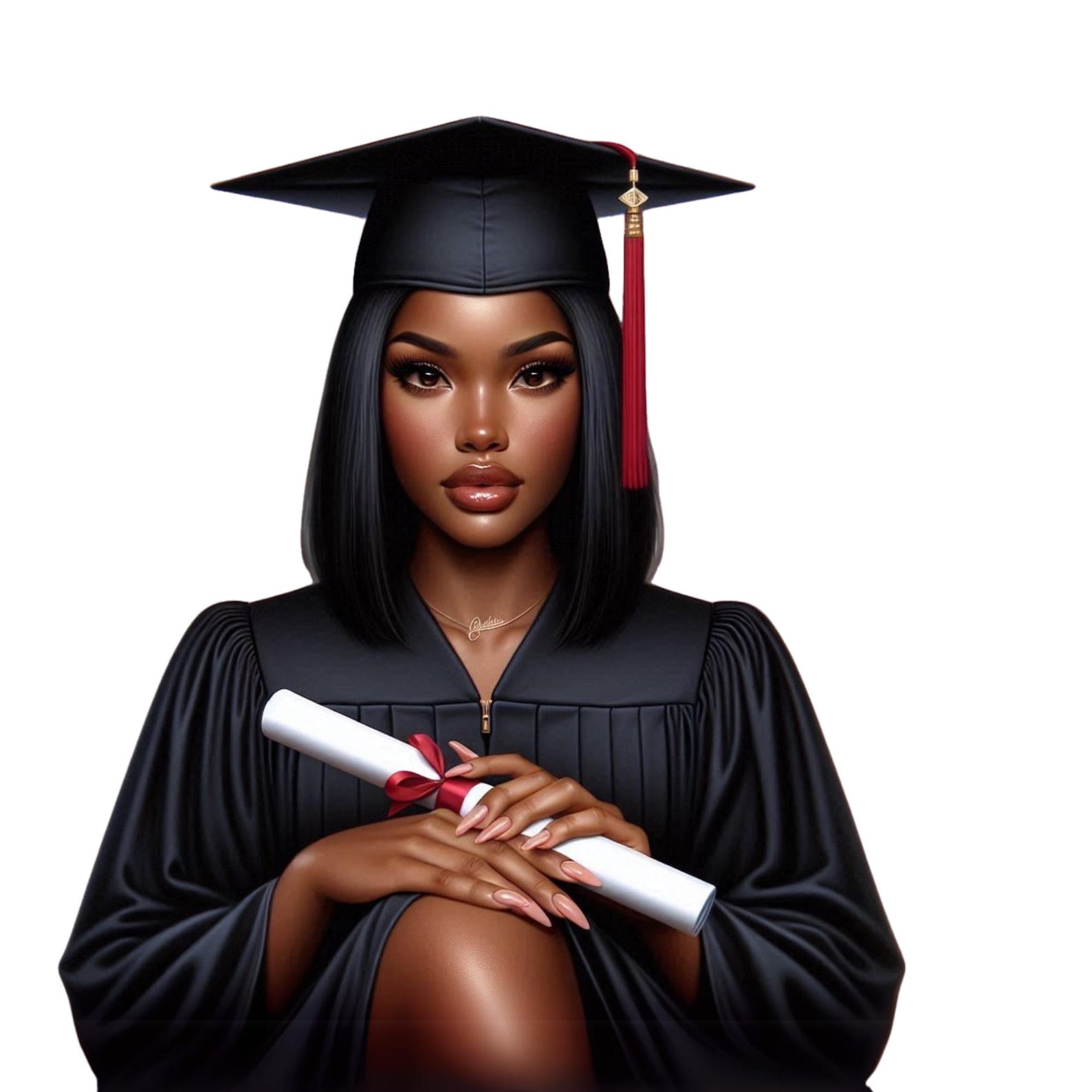 Black Girl Graduate, Graduation Clipart, African American, Black Girl ...