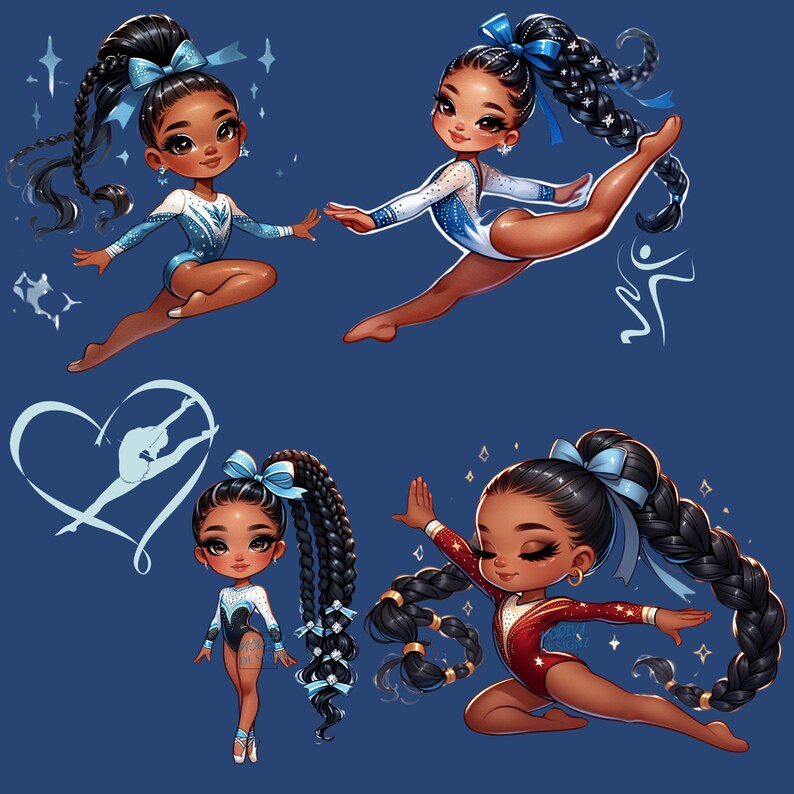 Chibi Girls Sports Clipart Chibi Sports Girls Digital Art Playful Chibi ...