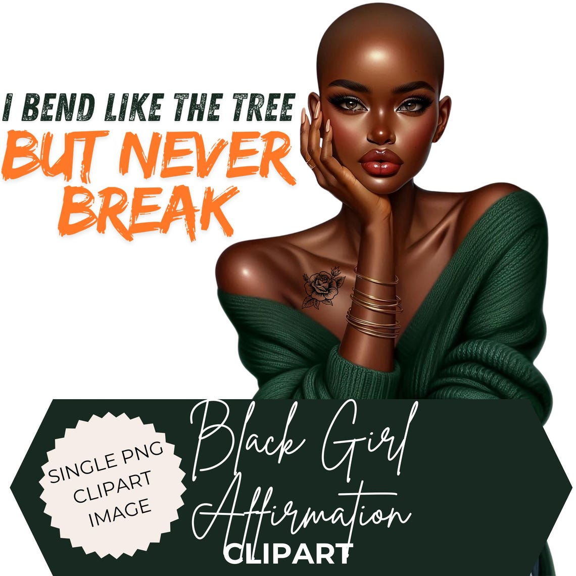 Black Girl Affirmation Clipart: Empowering Prayer PNG (digital Download ...