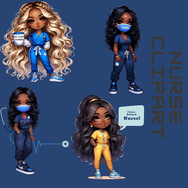 Chibi Nurse Clipart Chibi Nurse Digital Art Chibi Medical Professional ...