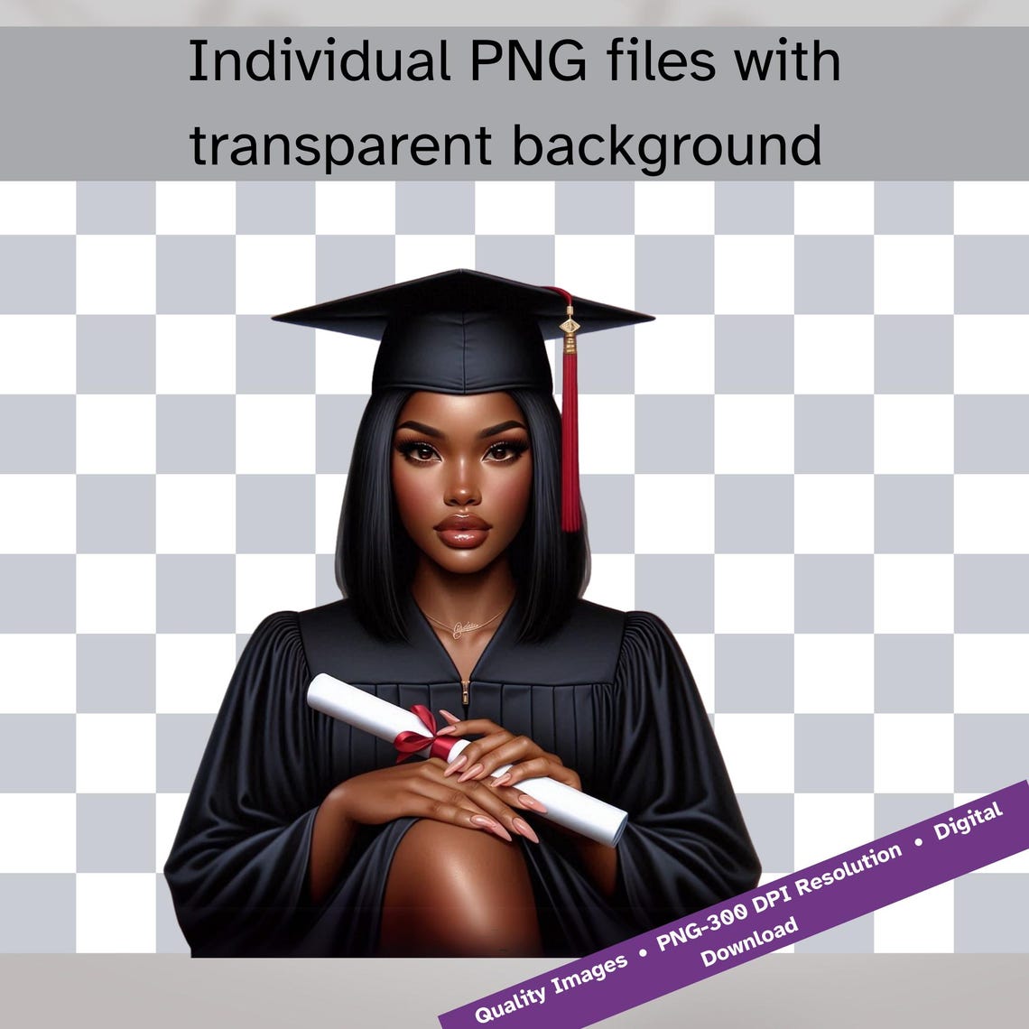 Black Girl Graduate, Graduation Clipart, African American, Black Girl ...