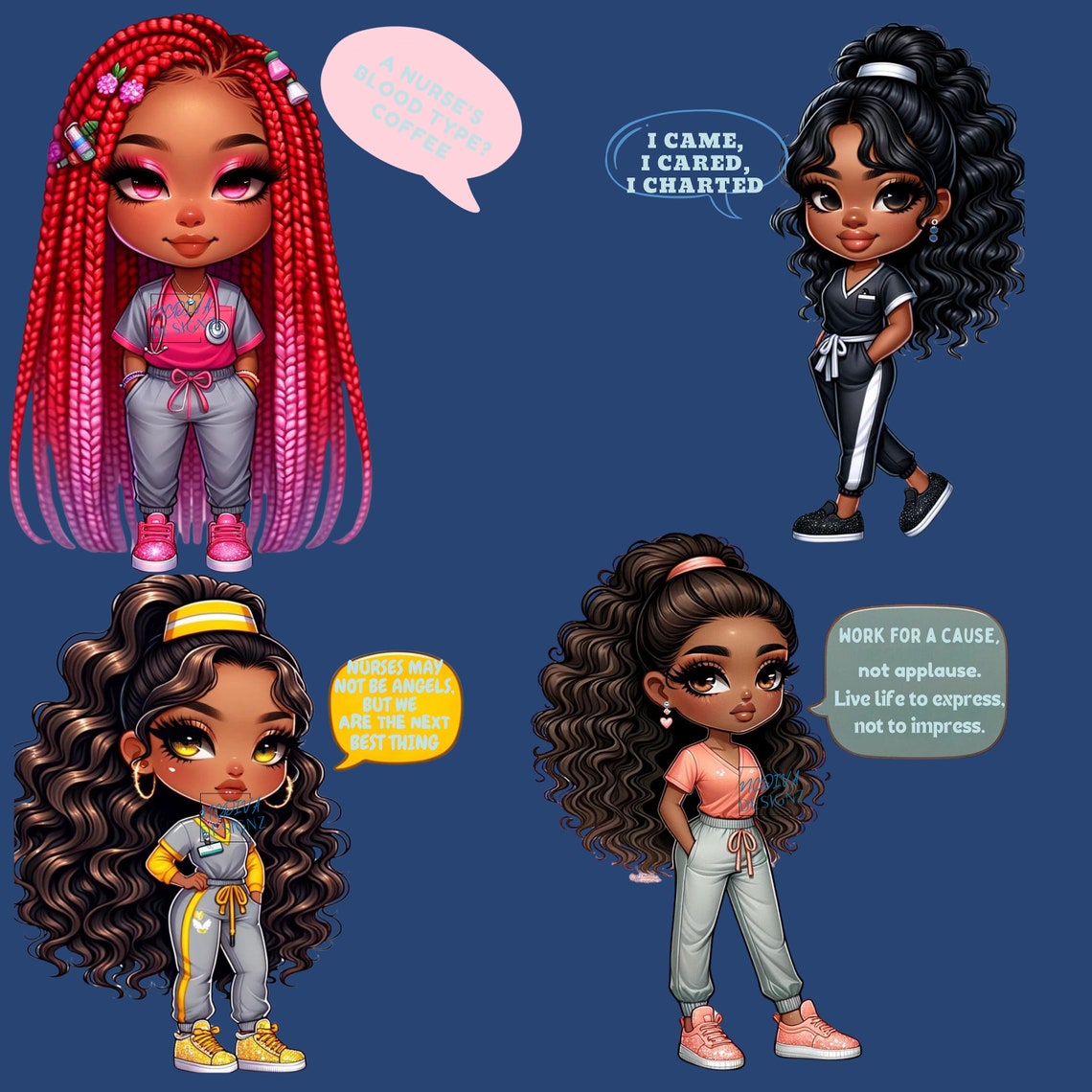 Chibi Nurse Clipart Chibi Nurse Digital Art Chibi Medical Professional ...