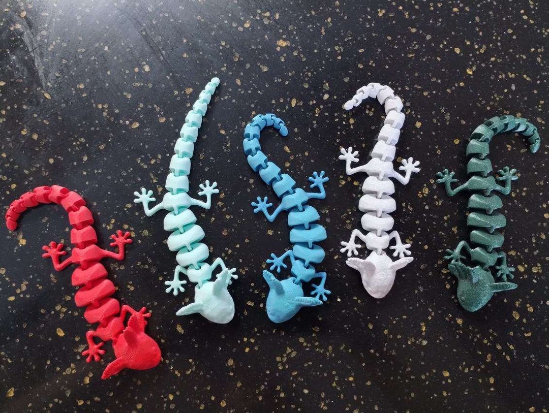 Articulated 3D Printed Axolotl Toy/fidget - Etsy