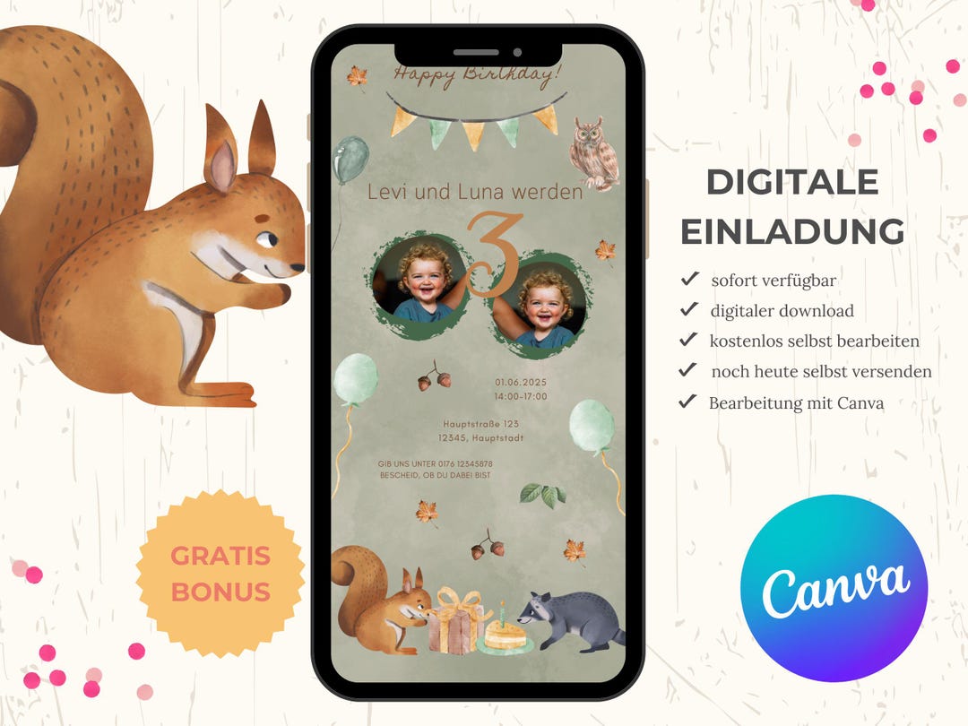 Einladung Kindergeburtstag Vorlage Whatsapp