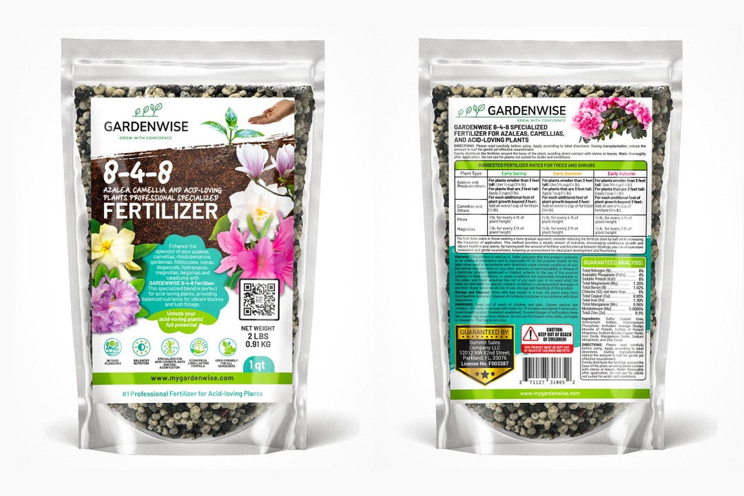 Acidic Fertilizer 8-4-8: Azalea, Camellia, Hydrangea & Evergreen Food ...