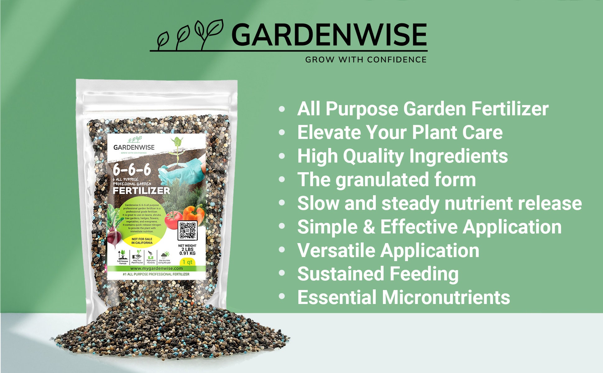 Gardenwise 6-6-6 All-purpose Professional Fertilizer Plant Food for ...