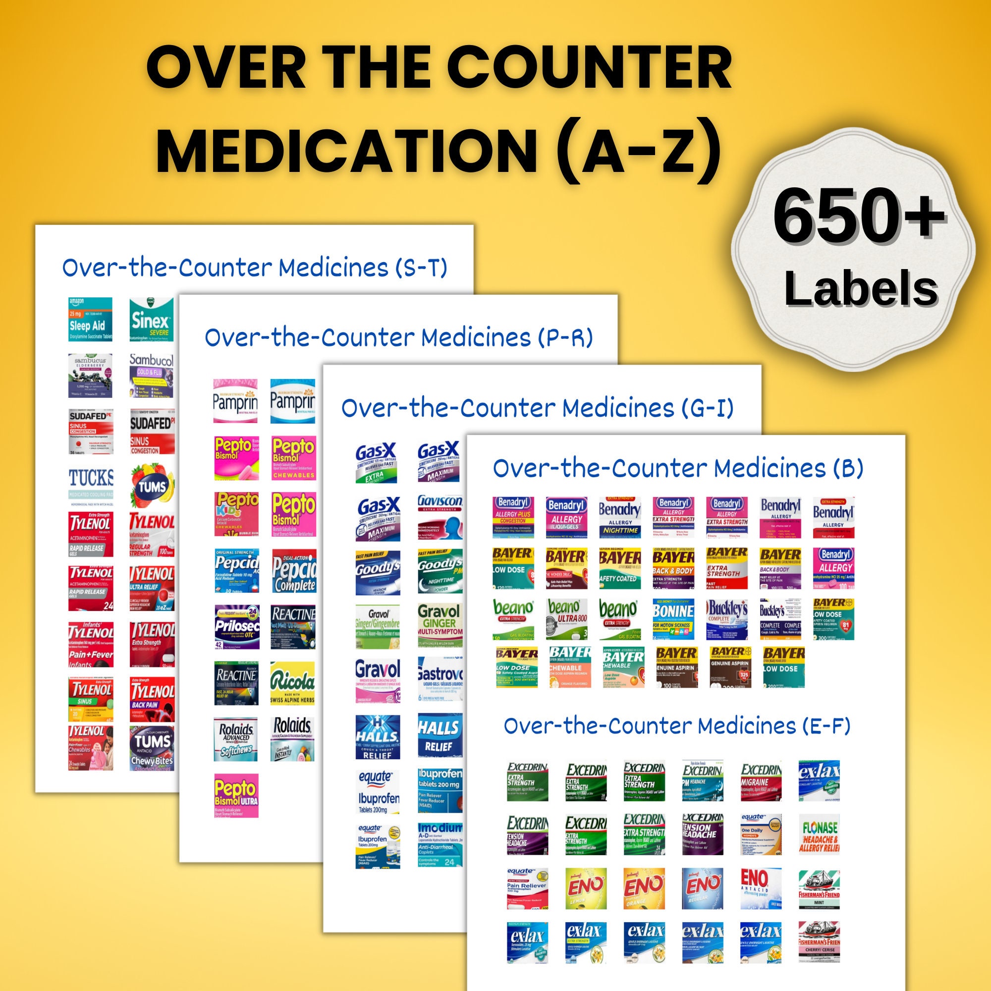 650 Pocket Pharmacy Labels Pill Label Sticker Pill Organizer Labels ...