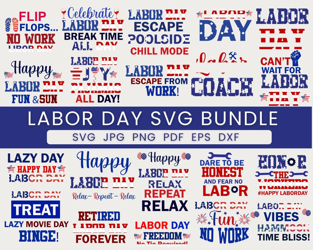 Happy Labor Day SVG Labor Day Bundle Sublimation Design Svg Files for ...