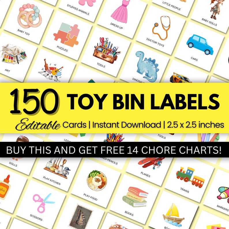 Toy Bin Labels Toy Bin Storage Labels Kids Toy Labels Playroom ...