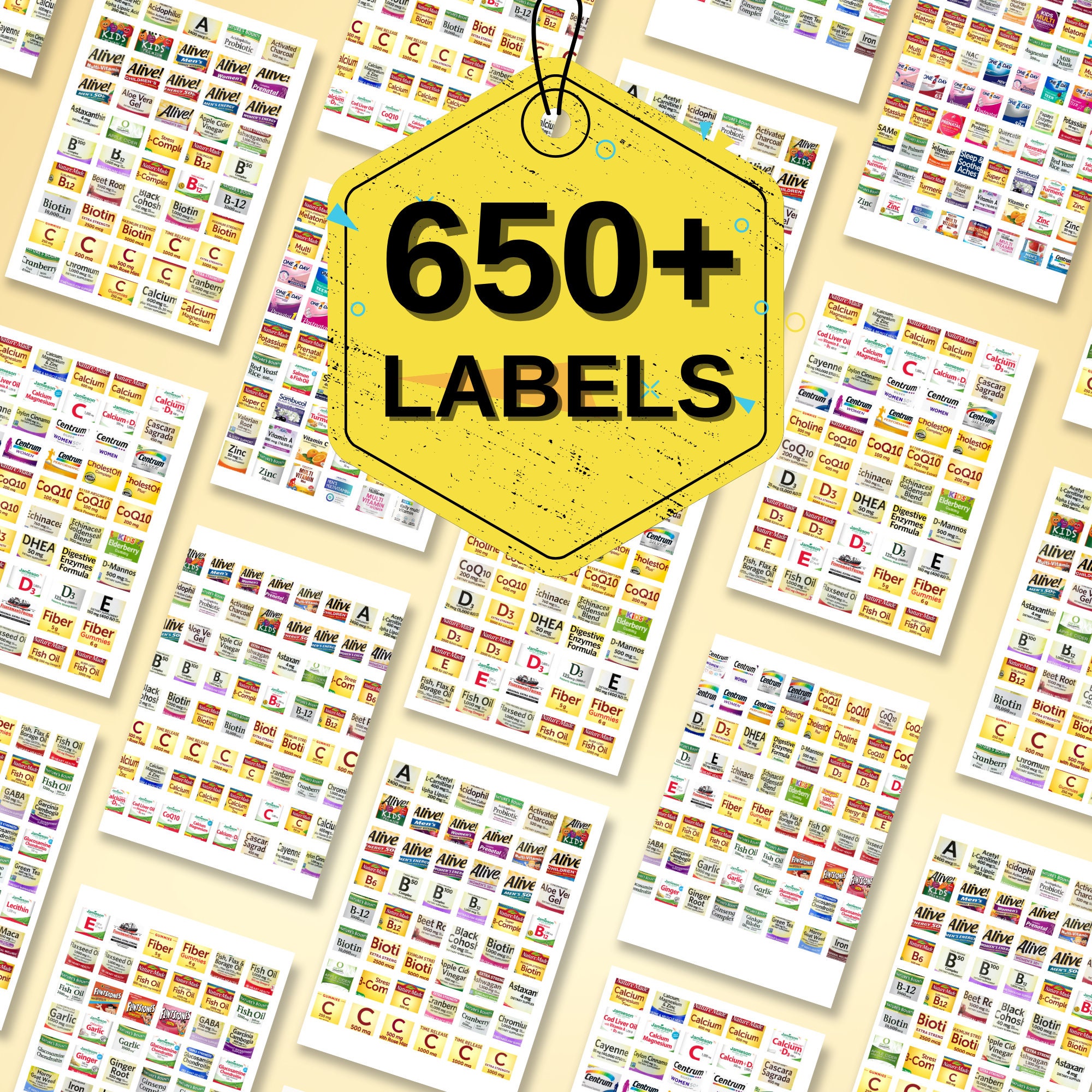 650 Pocket Pharmacy Labels Pill Label Sticker Pill Organizer Labels ...