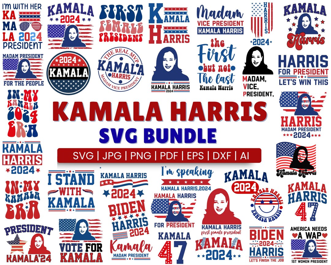 Buy 2024 Election Kamala Harris SVG Bundle Kamala Harris PNG Kamala ...