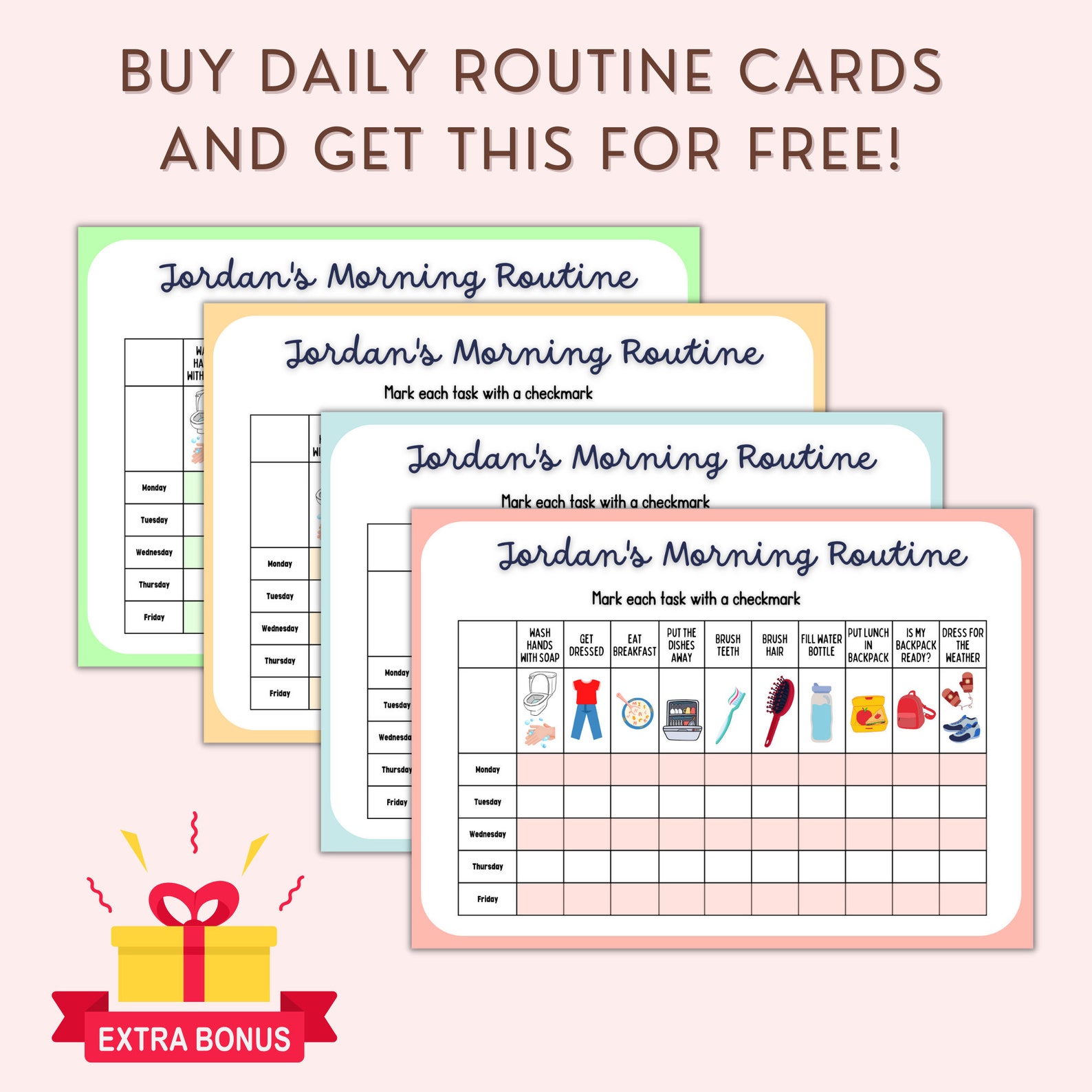 Daily Routine Cards Daily Visual Schedule Toddler Routine Kids Chore ...