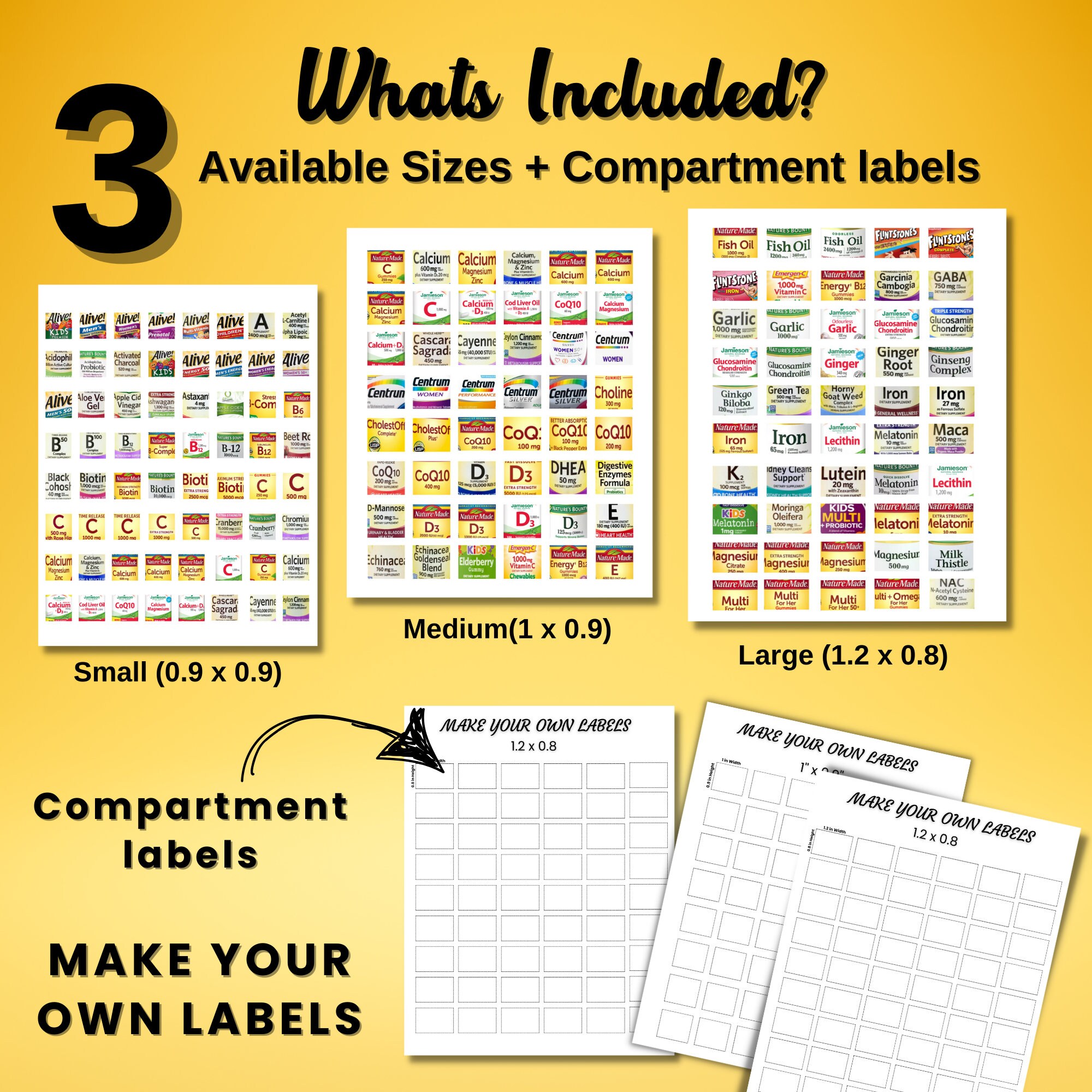 650 Pocket Pharmacy Labels Pill Label Sticker Pill Organizer Labels ...