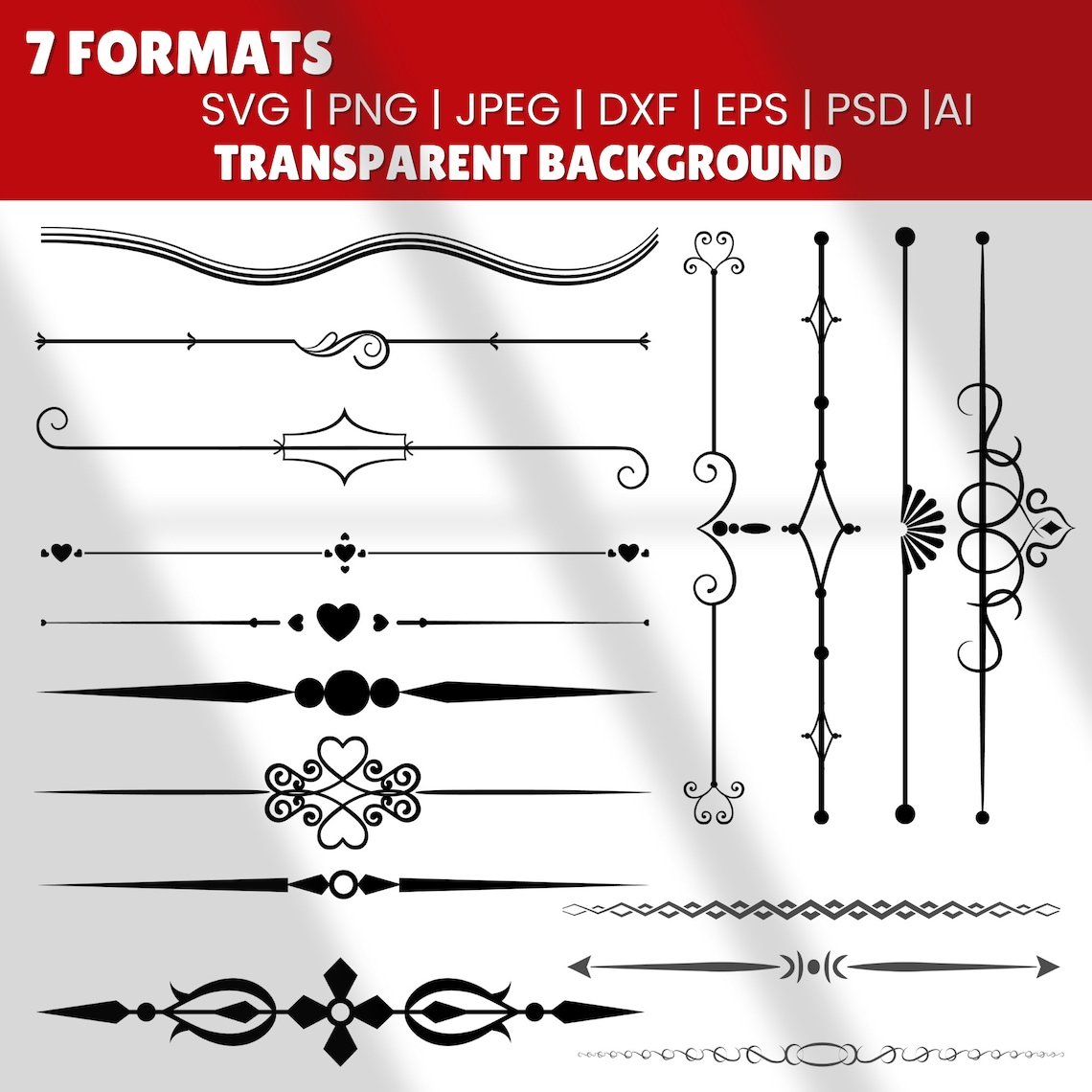 100 Decorative Elements SVG Design Elements SVG Flourishes SVG Swirls ...