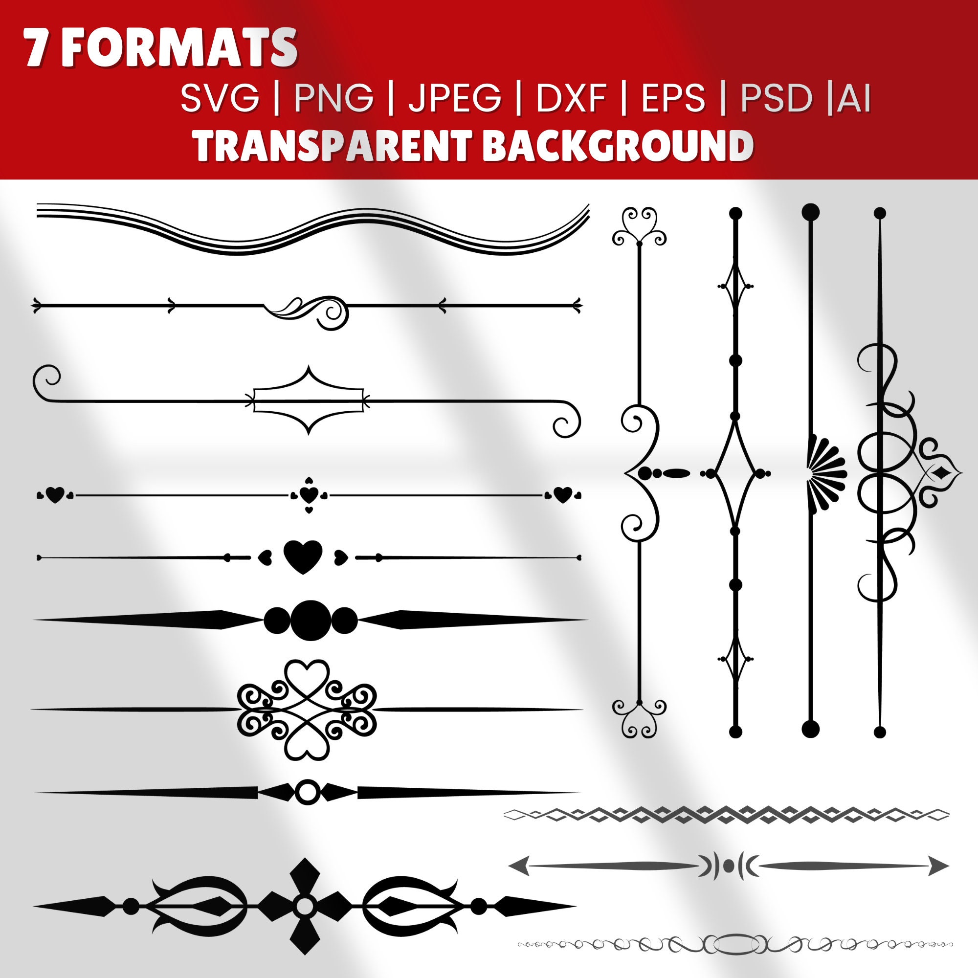 100 Decorative Elements SVG Design Elements SVG Flourishes SVG Swirls ...