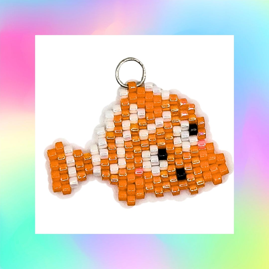 Clown Fish Nemo Charm, Stitch Marker, Earrings, Necklace, Zipper Pull ...