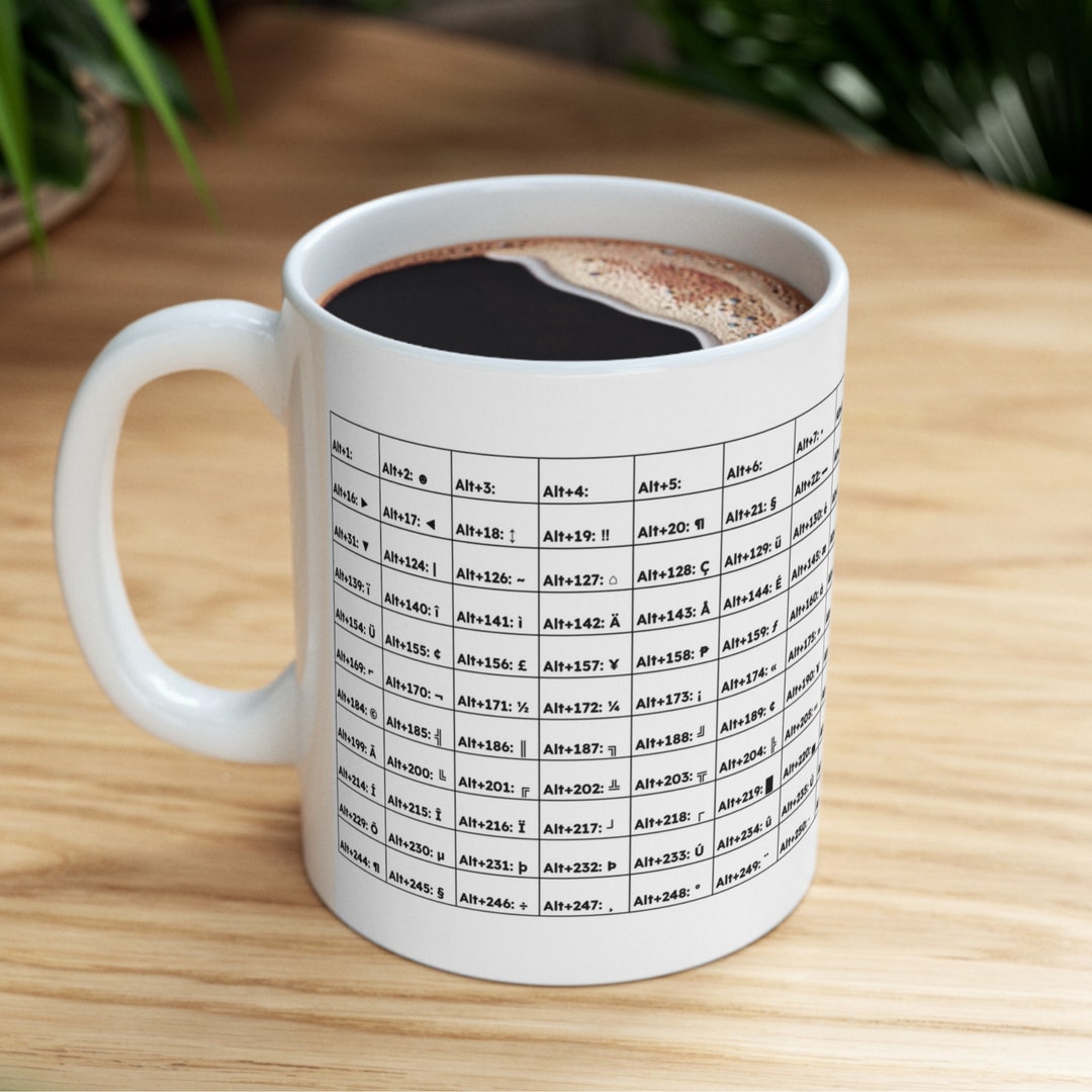 Alt Code Mug for Office, Windows Mug,alt Keys Mug, Ceramic Mug, IT ...