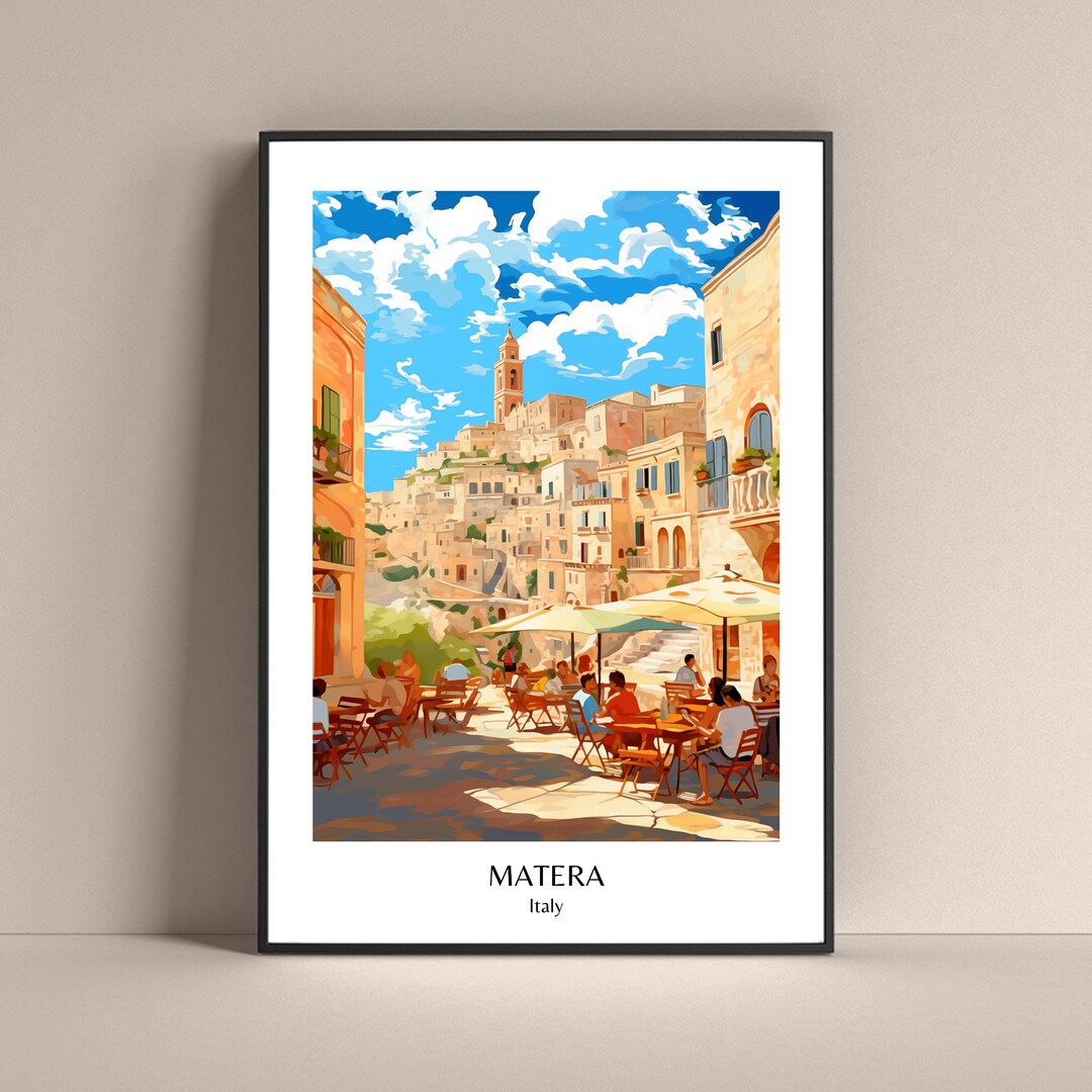 Matera Poster Italy Matera Sassi Travel Print Matera Print Sassi Matera ...