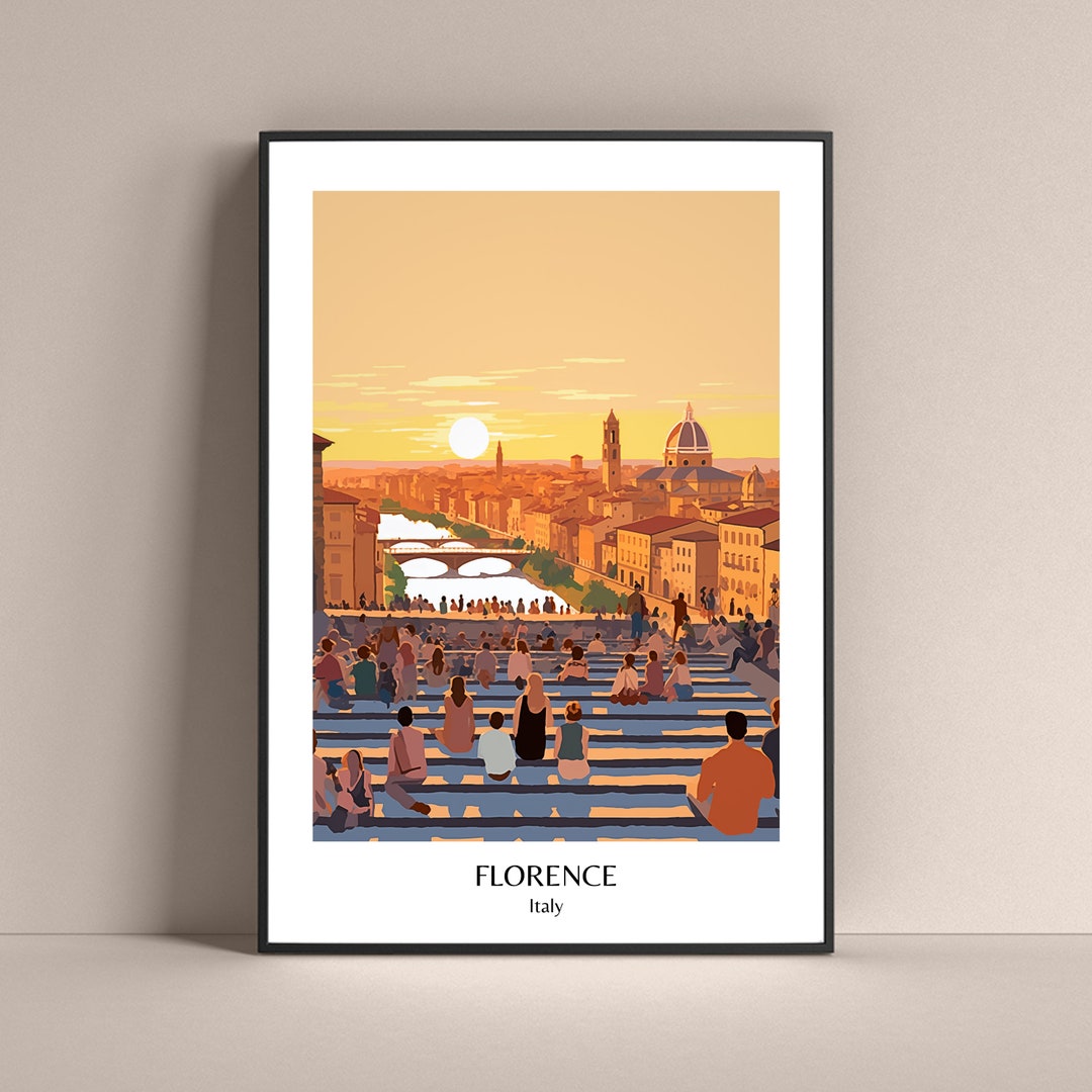 Florence Poster Italy Lifestyle Poster Tuscany Sunset Poster Italy Git ...