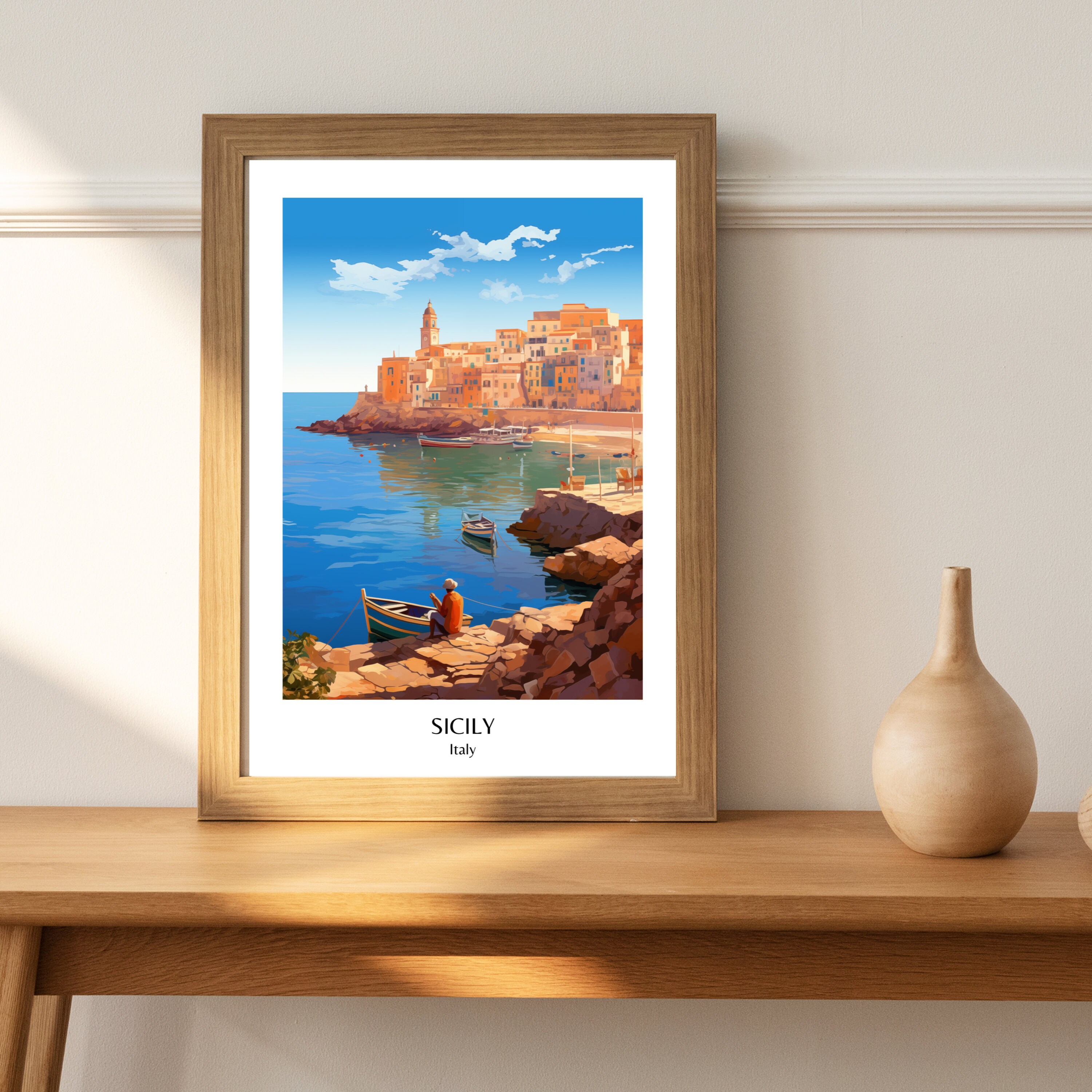 Sicily Poster Italian Lifestyle Poster Fisherman Gift Poster Sizilien ...