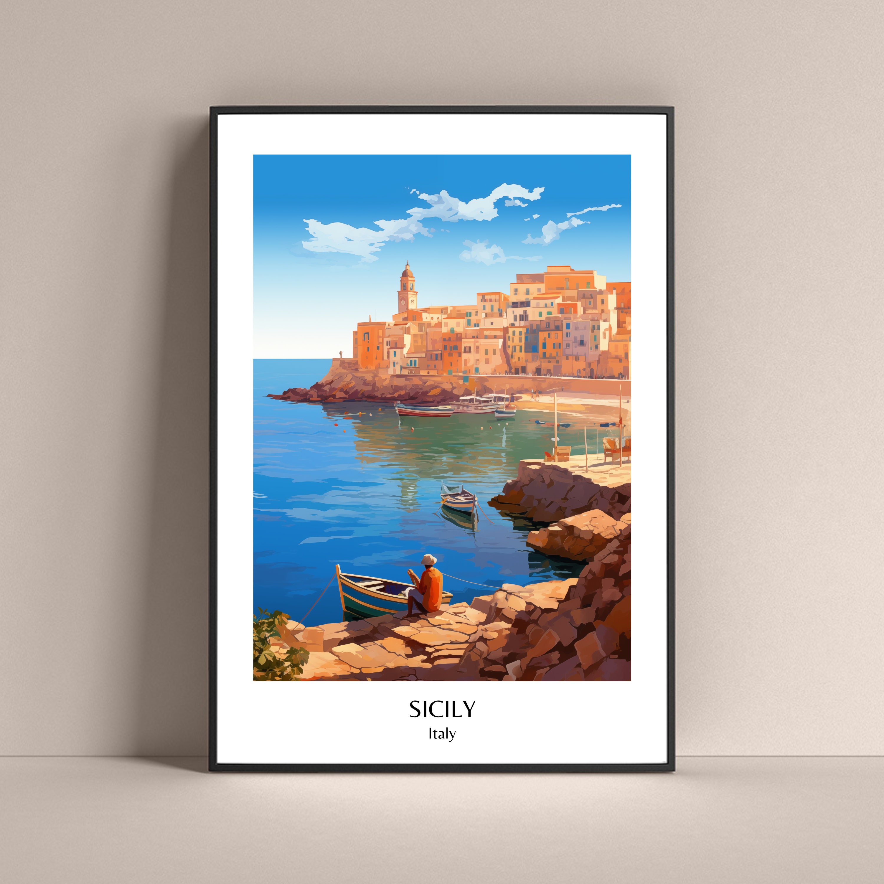 Sicily Poster Italian Lifestyle Poster Fisherman Gift Poster Sizilien ...