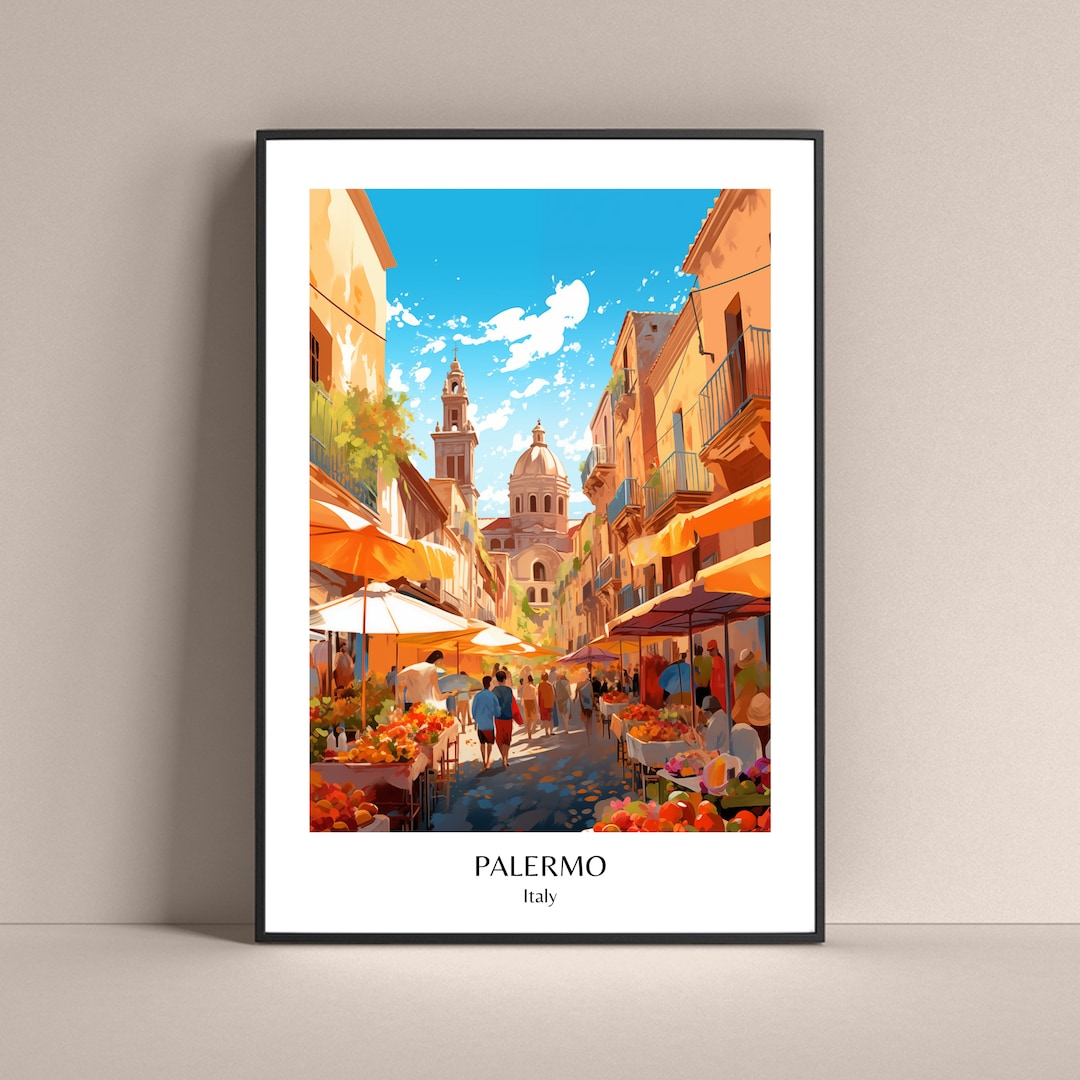 Palermo Poster Italy Lifestyle Print Sicily Travel Poster Sicily Print ...