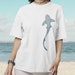 Nurse Shark Unisex Tshirt, Front and Back Printed Blue Abstract Line ...