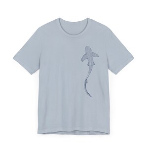 Nurse Shark Unisex Tshirt, Front and Back Printed Blue Abstract Line ...