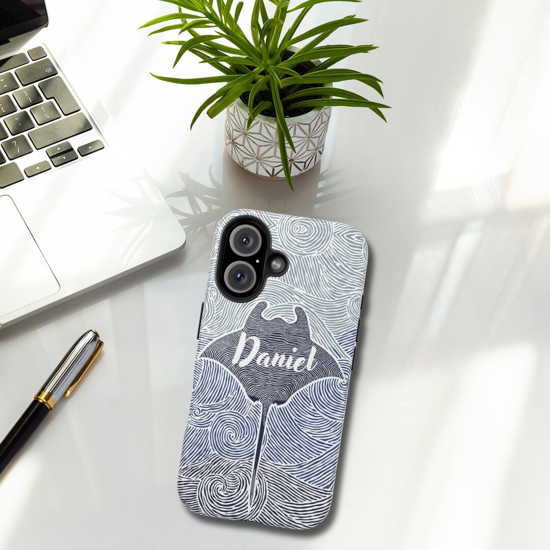 Custom Manta Ray Phone Case Aesthetic Personalized Name for Couples ...