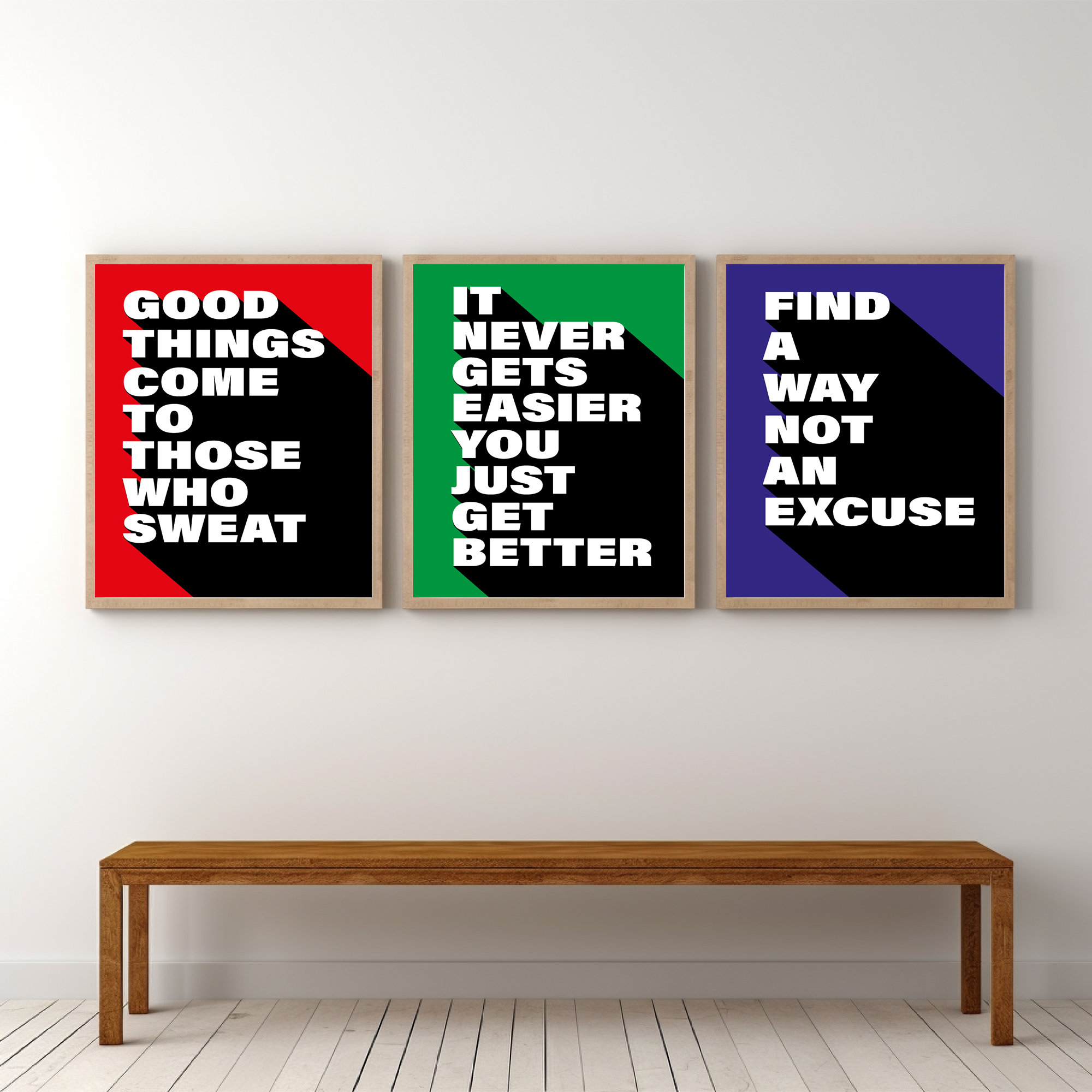 Set of 3 Workout Poster | Home Gym Decor | Motivational Prints | Gym ...