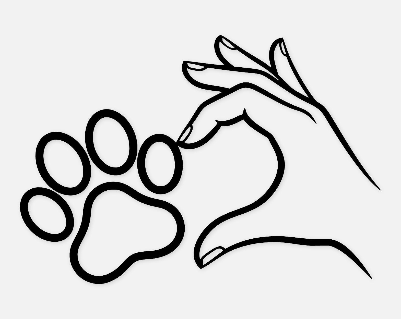 Paw and Hand Symbol Svg Png: Minimalist Design for Pet Lovers - Etsy