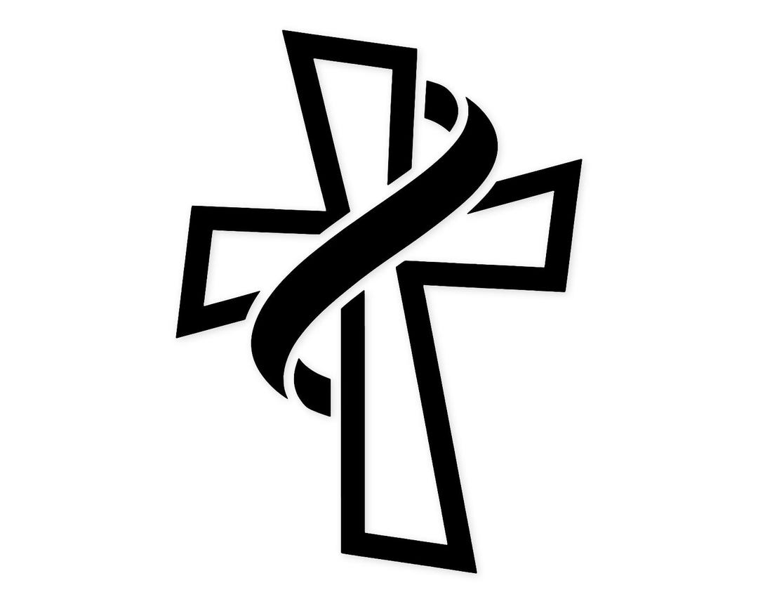 Cross With Text Banner Svg Png: Bold Minimalist Design for Wall Art - Etsy