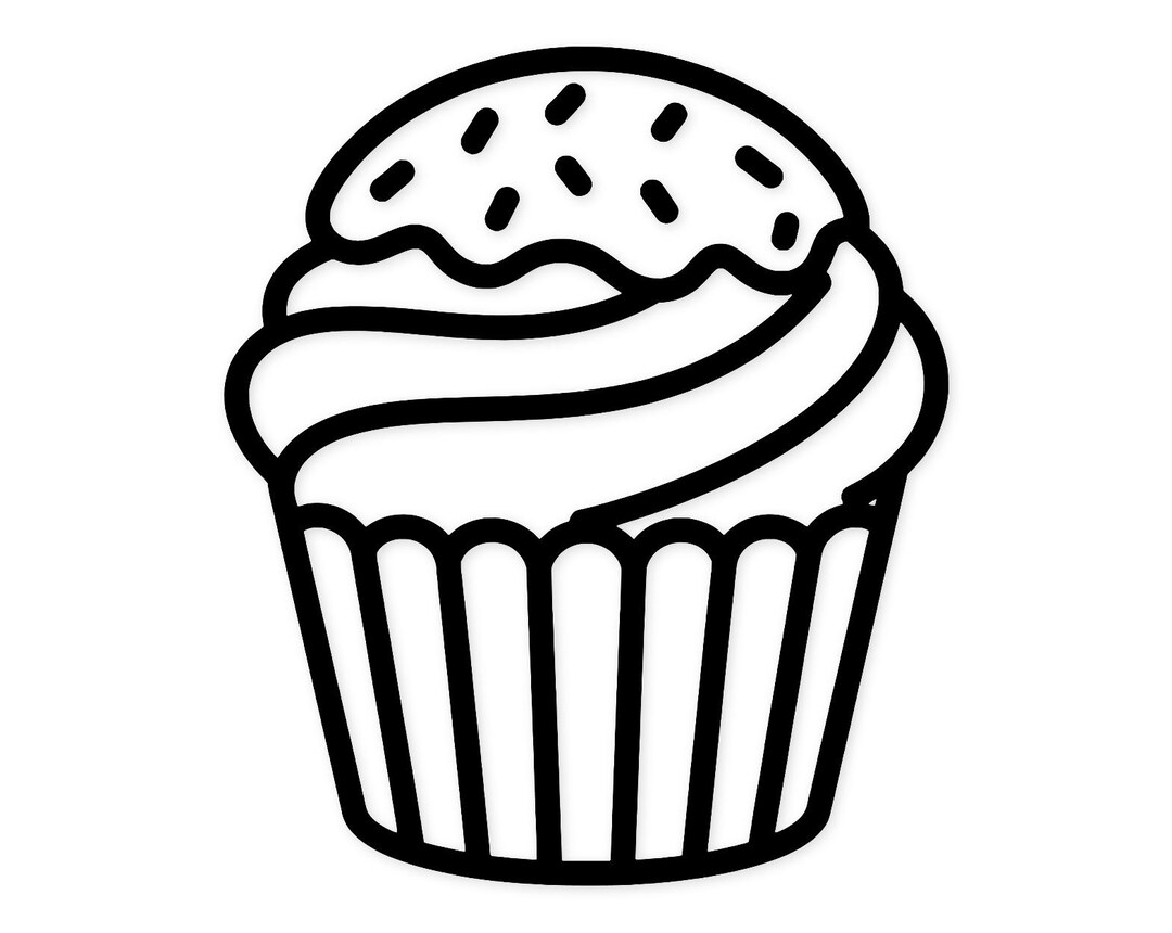 Cupcake Svg Png: Bold Outline for Baking Enthusiasts - Etsy UK