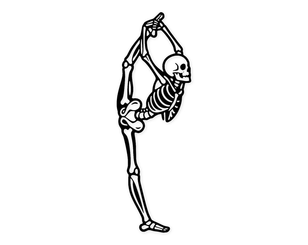 Skeleton Stretching Svg Png: Minimalist Design for Yoga Enthusiasts - Etsy