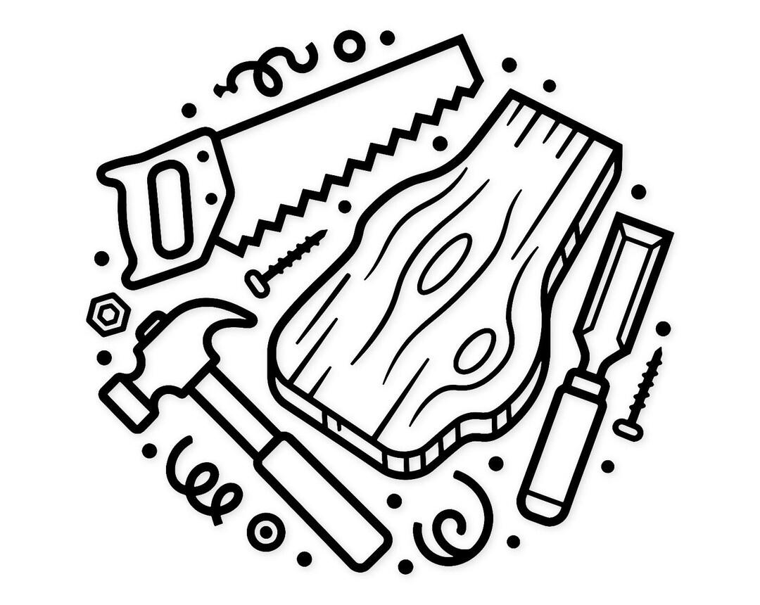 Woodworking Tools Scene Svg Png: Artistic Cut File for Projects - Etsy