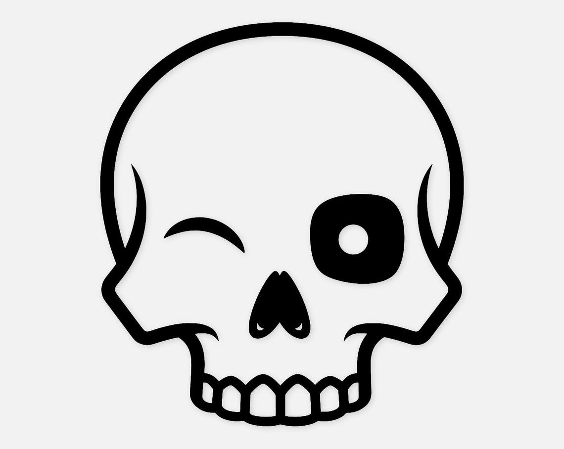Winking Skull Icon Svg Png: Minimalist Design for T-shirts - Etsy