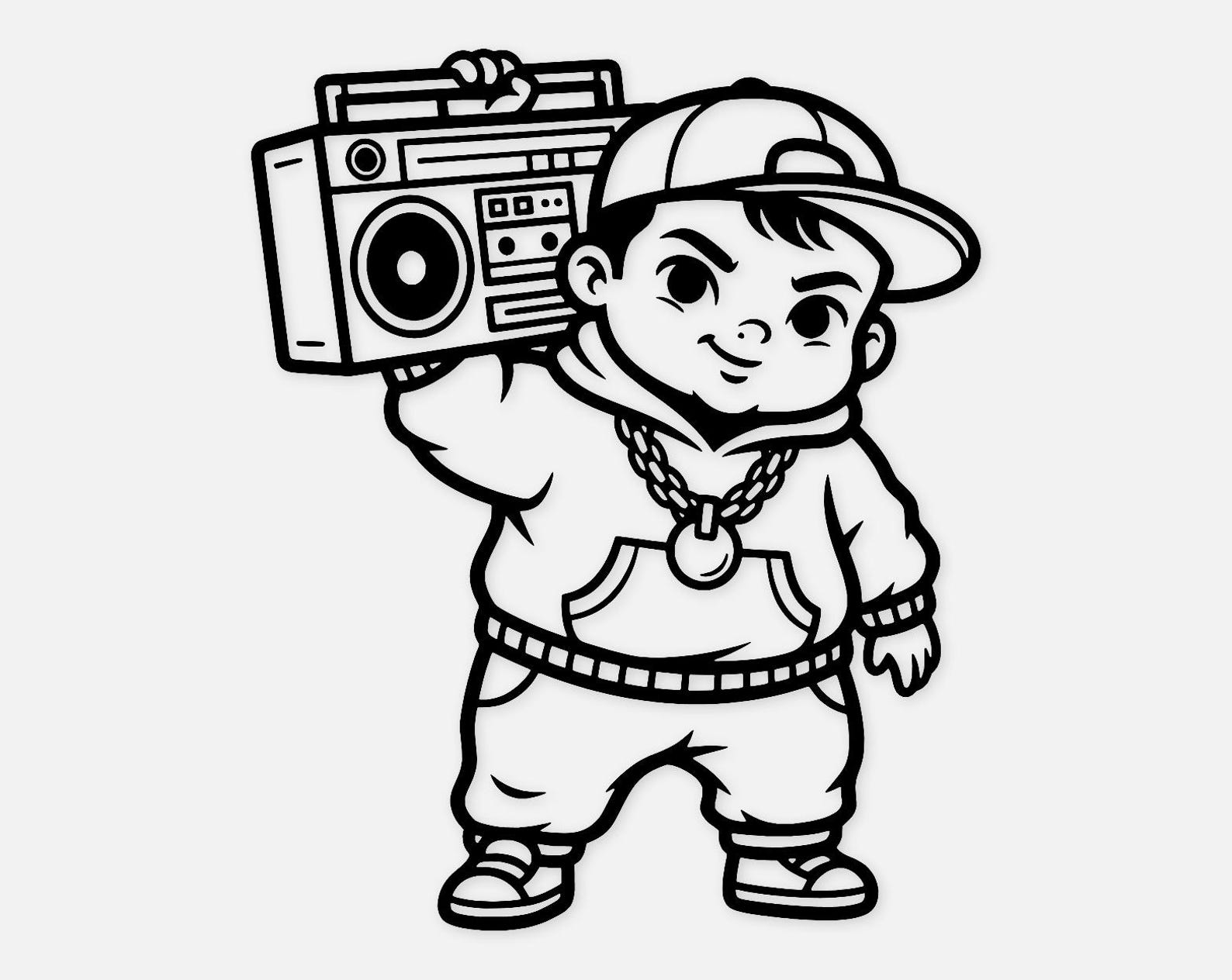 Baby With Boombox Svg Png: Cut Ready Digital Design for Cricut ...