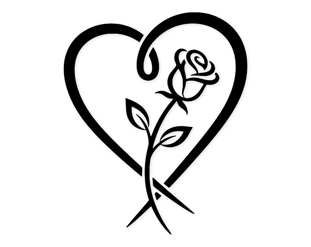 Stylized Heart Line Svg Png: Minimalist Design for Tattoos - Etsy