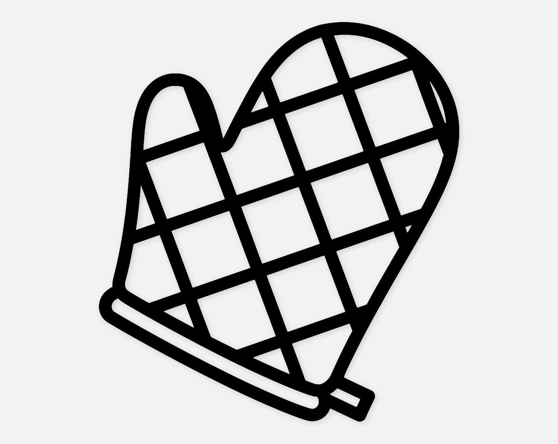 Oven Mitt Icon Svg Png: Bold Outline for Cooking Safety - Etsy