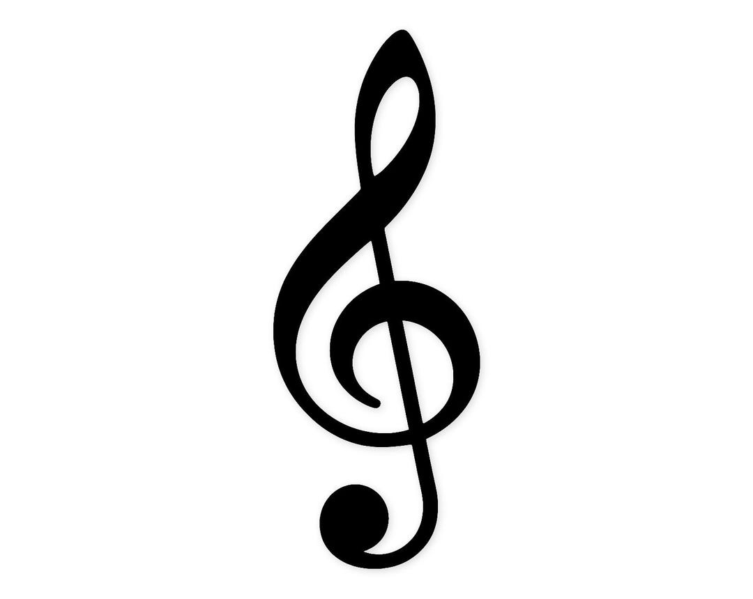 Treble Clef Svg Png: Bold Outline for T-shirts - Etsy