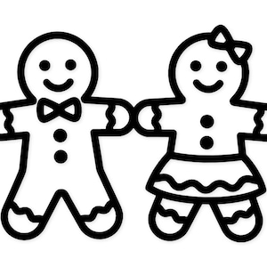 Gingerbread Couple Variation Svg Png: Cut Ready Digital Design for ...