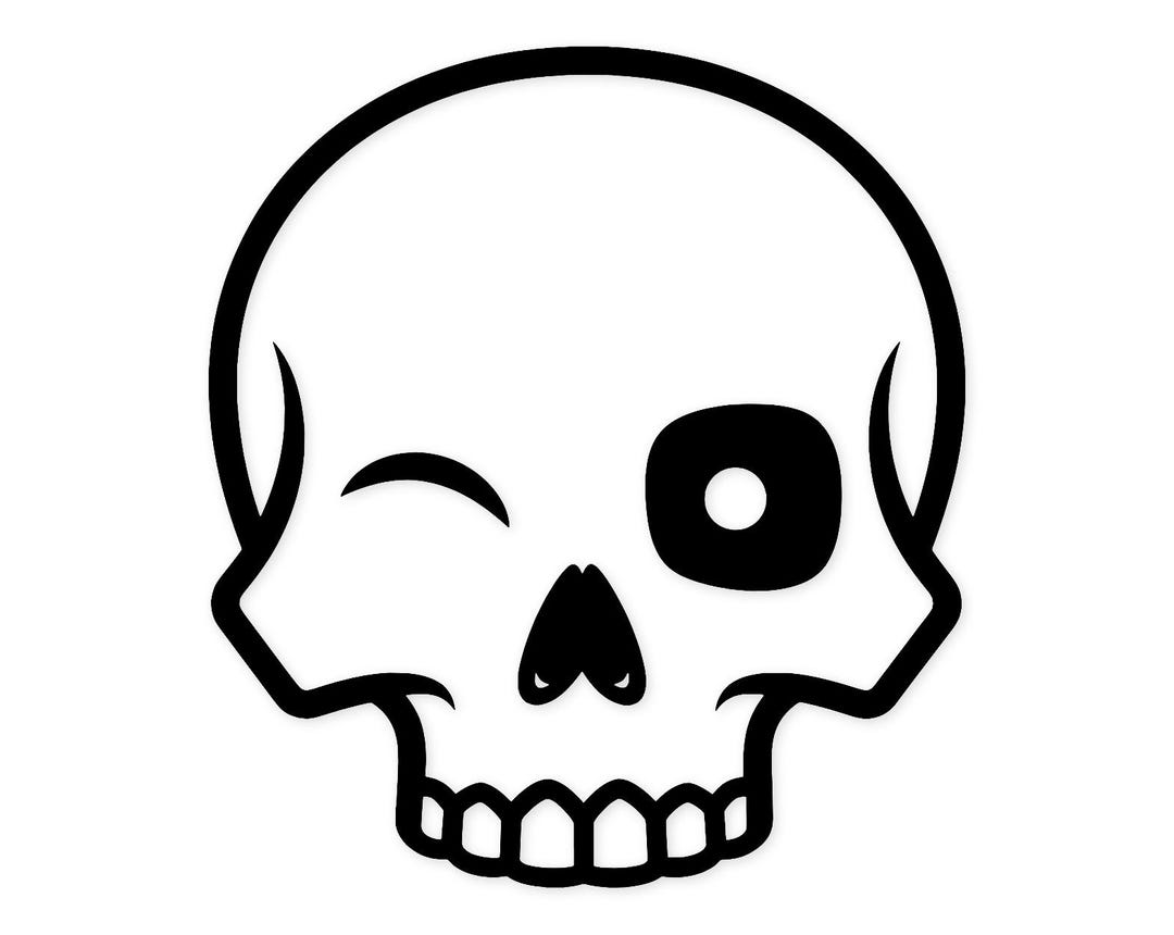 Winking Skull Icon Svg Png: Minimalist Design for T-shirts - Etsy