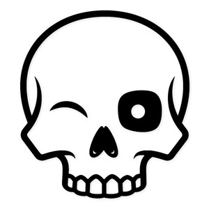 Winking Skull Icon Svg Png: Minimalist Design for T-shirts - Etsy
