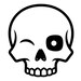 Winking Skull Icon Svg Png: Minimalist Design for T-shirts - Etsy