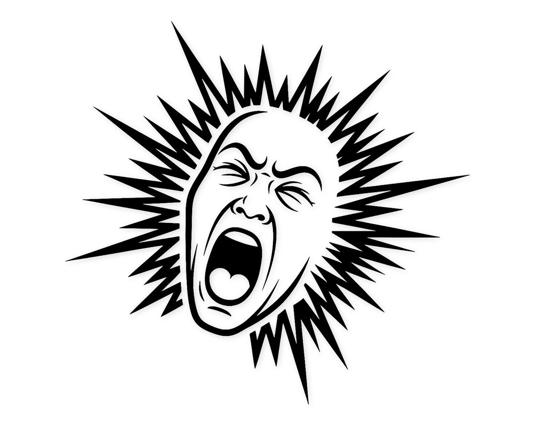 Screaming Face Icon Svg Png: Bold Design for Vinyl Cutting - Etsy