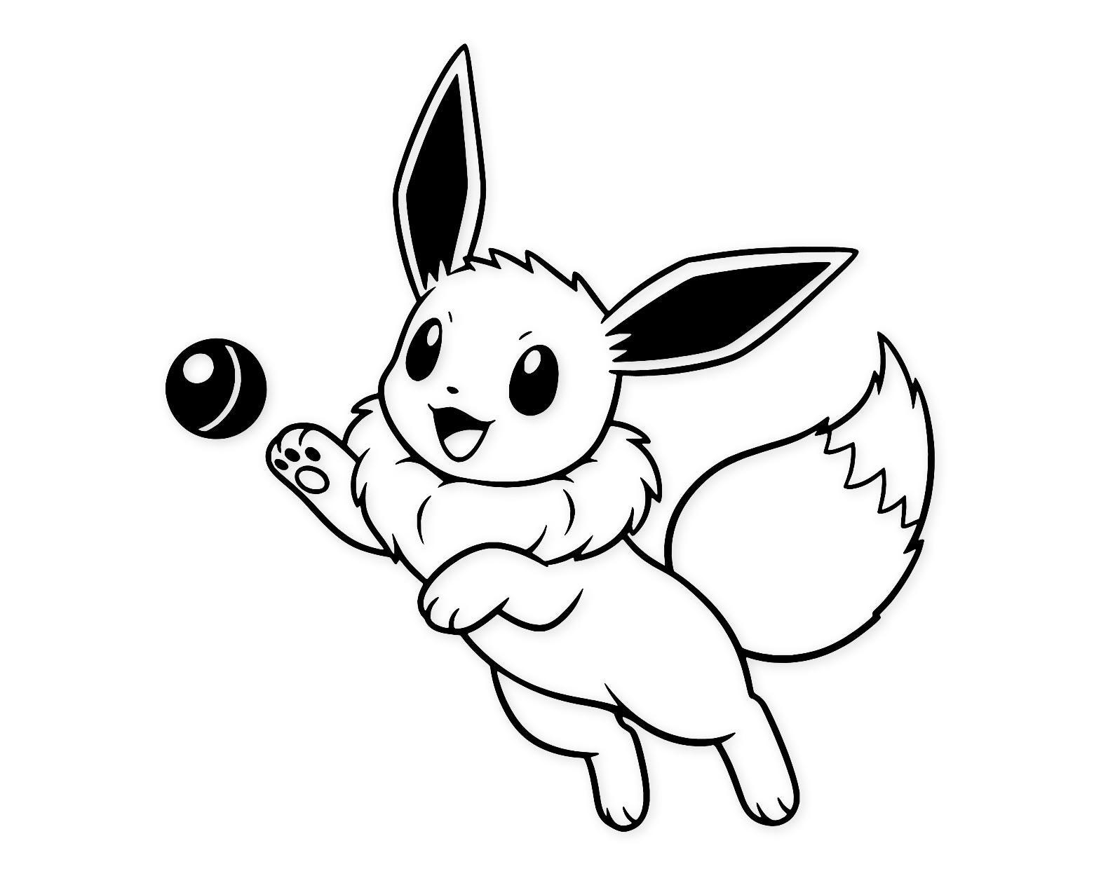 Eevee Playtime Svg Png: Cute Jumping Design for Crafts - Etsy